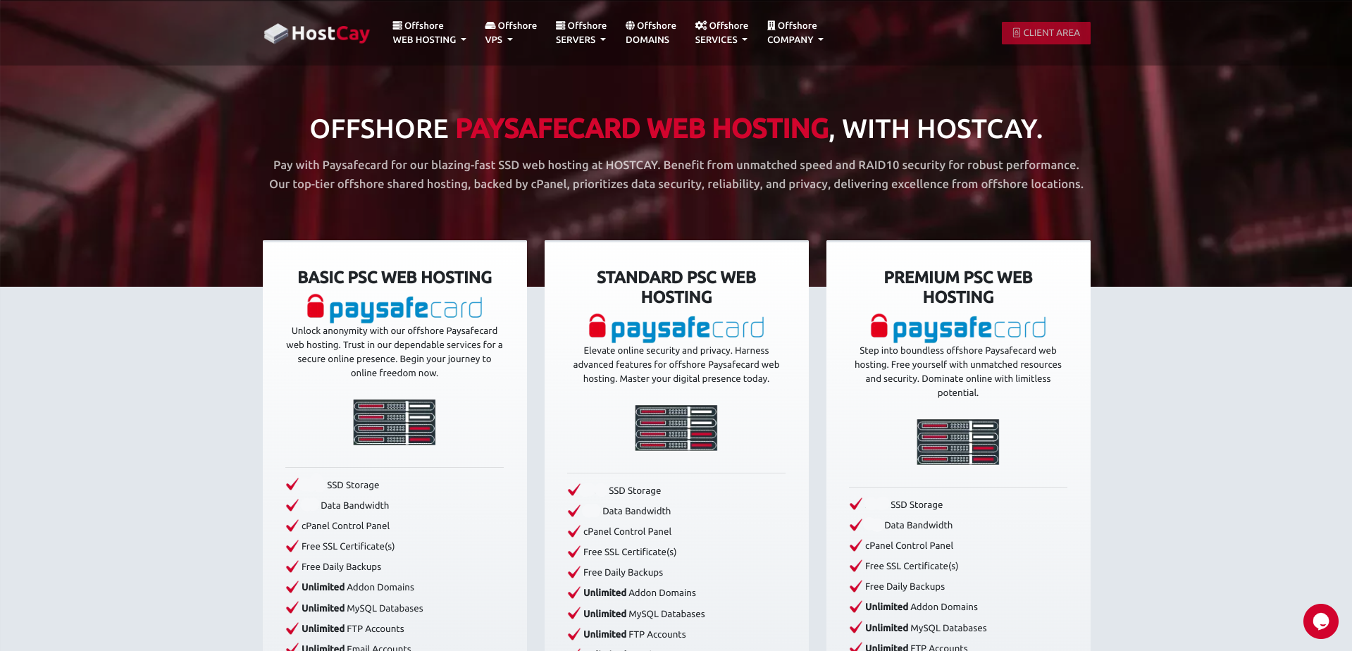 Paysafecard Web Shared Hosting